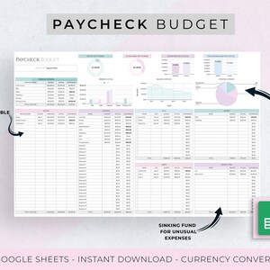 Paycheck Budget Spreadsheet Template for Google Sheets - Etsy