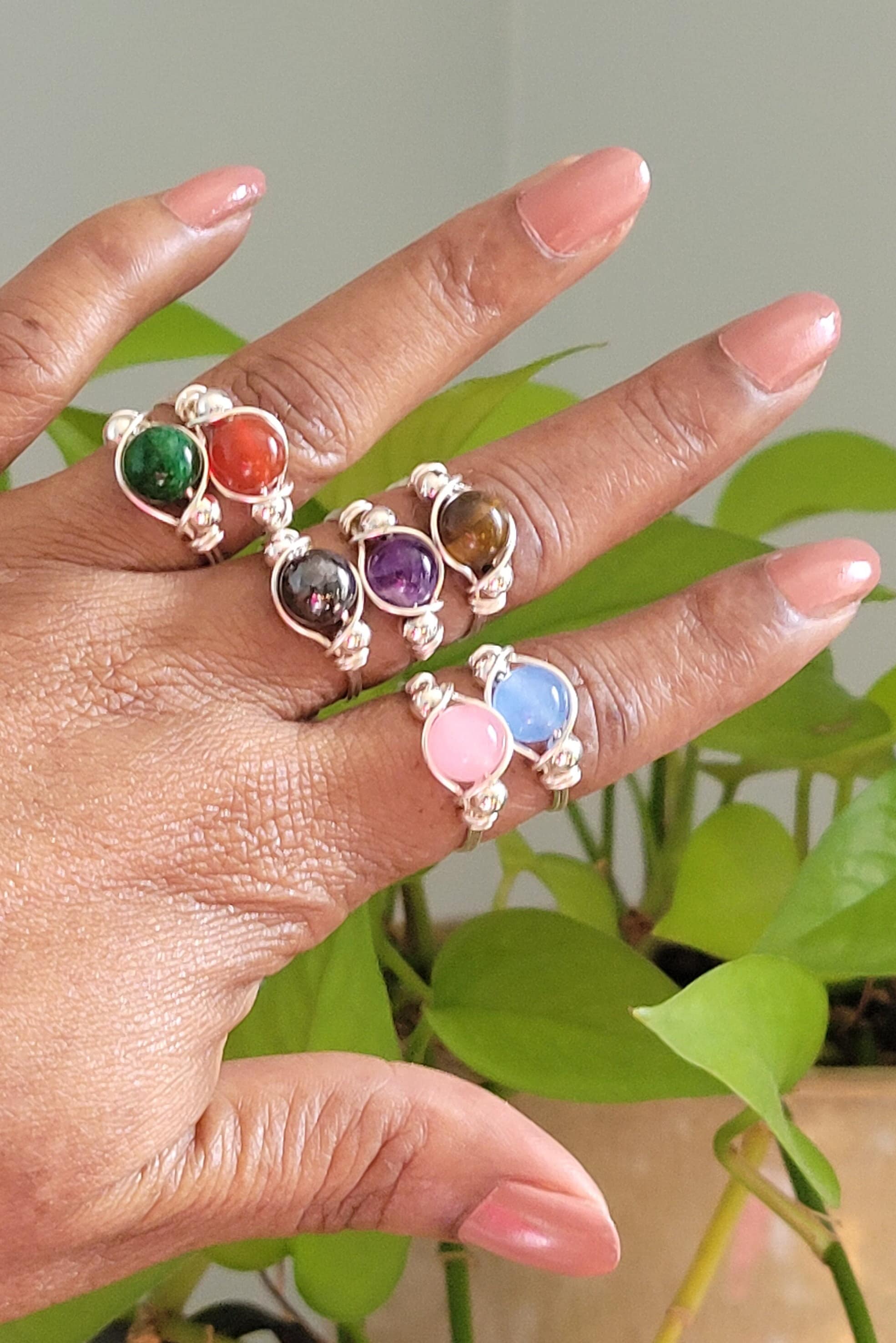 Wire Wrapped Summer Rings - Etsy