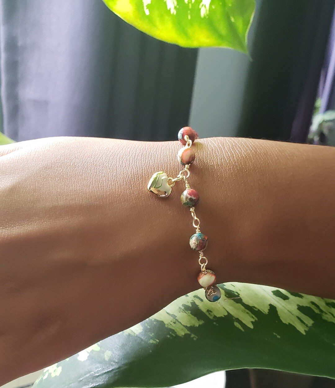 Colorful Imperial Turquoise Gemstone Wire Wrapped Bracelet - Etsy