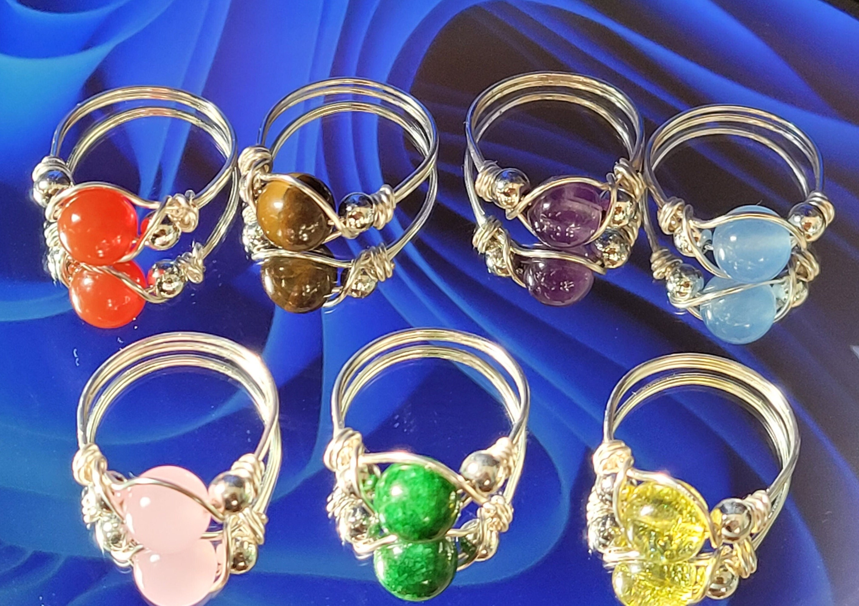 Wire Wrapped Summer Rings - Etsy