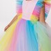 Unicorn Girl Dress, Multi Colour Kids Dress, Rainbow Girl Dress, Tulle ...