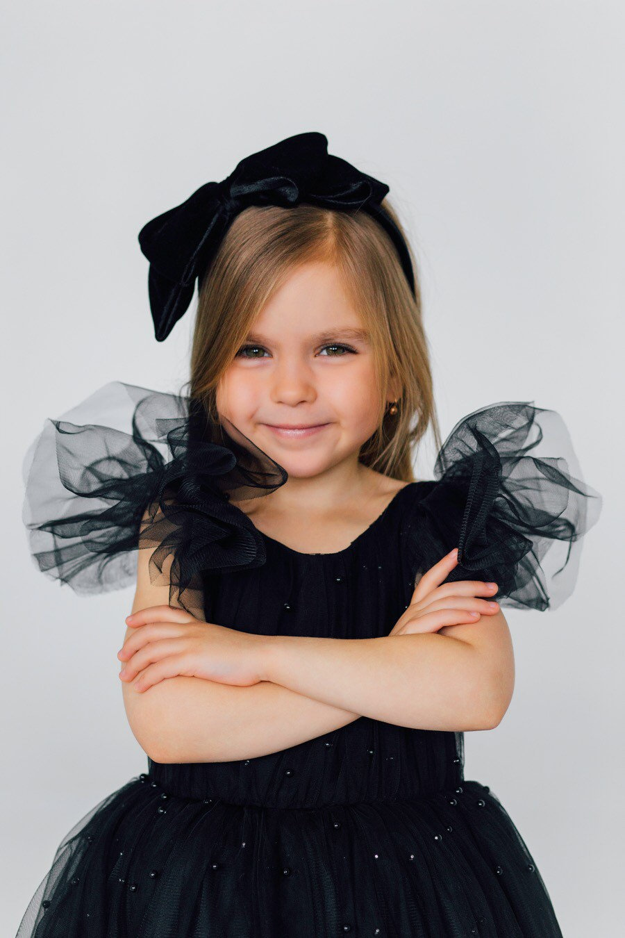 Black Girls Dress Open Back Girls Dress With Tutu Skirt Tulle Long Girls Dress Bohemian