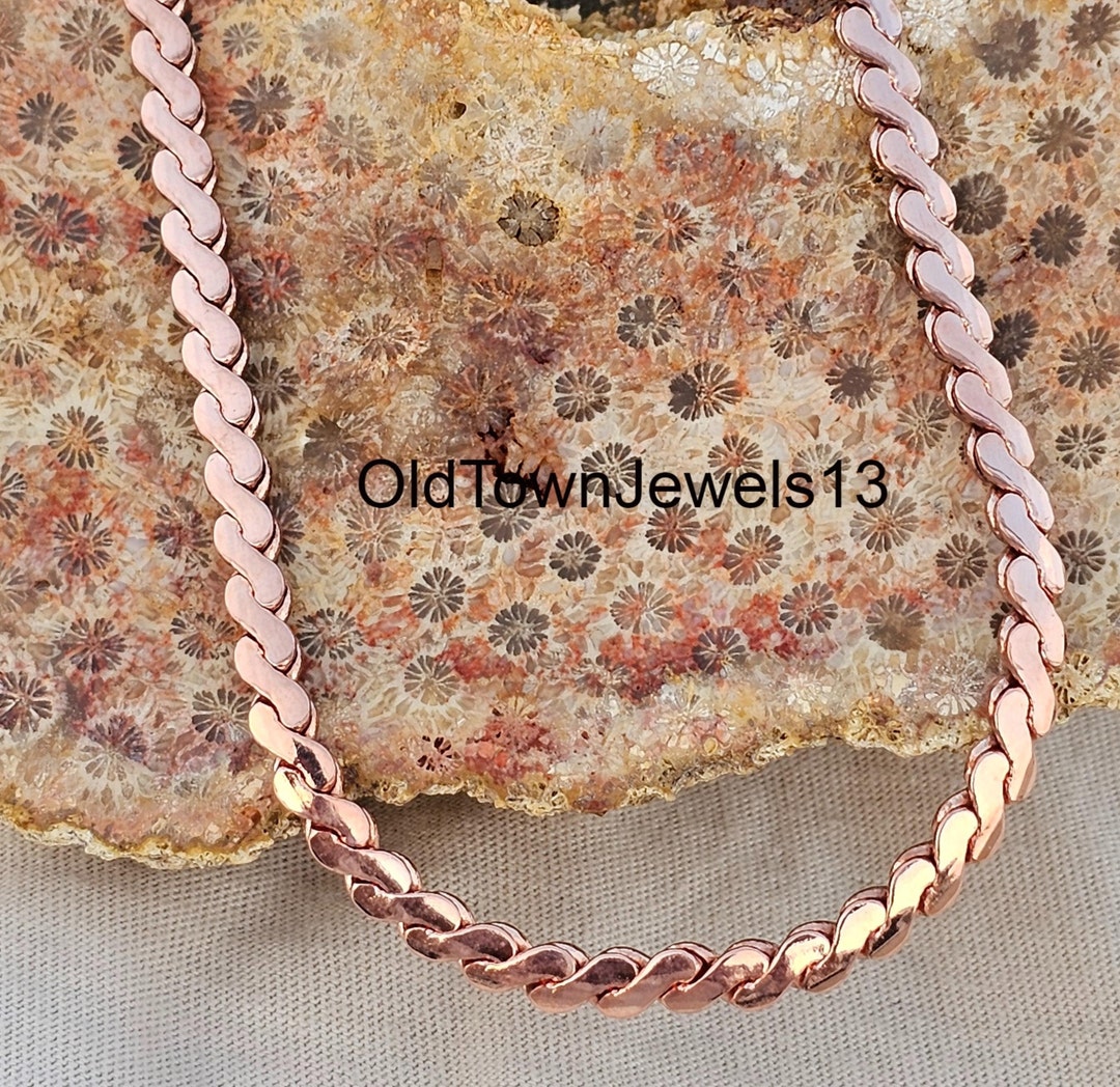 Pure Pure Copper Chain Necklace, Copper Wheat Chain, Solid Copper ...
