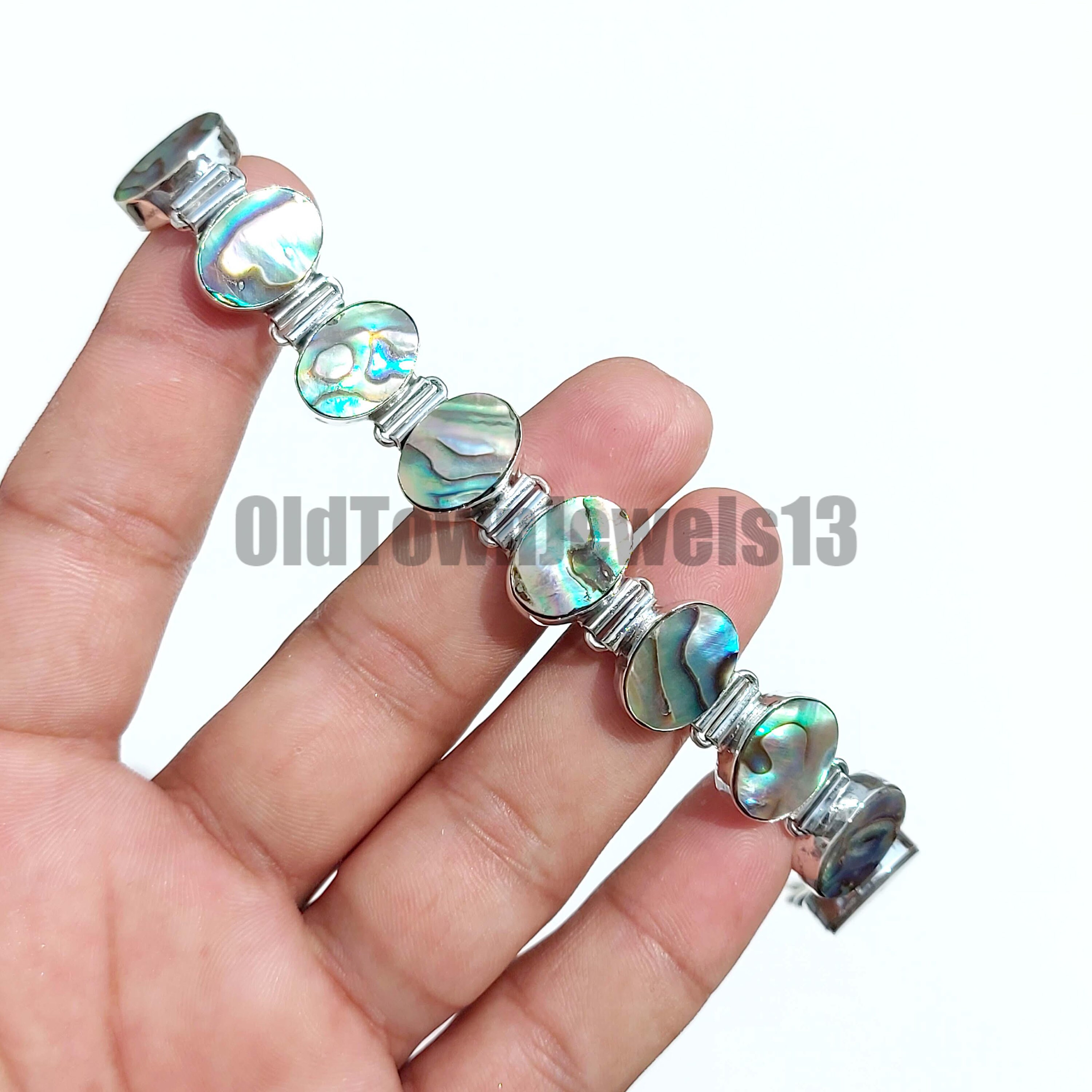 Abalone Shell Bracelet, Abalone Shell Sterling Silver Bracelet, Multi ...