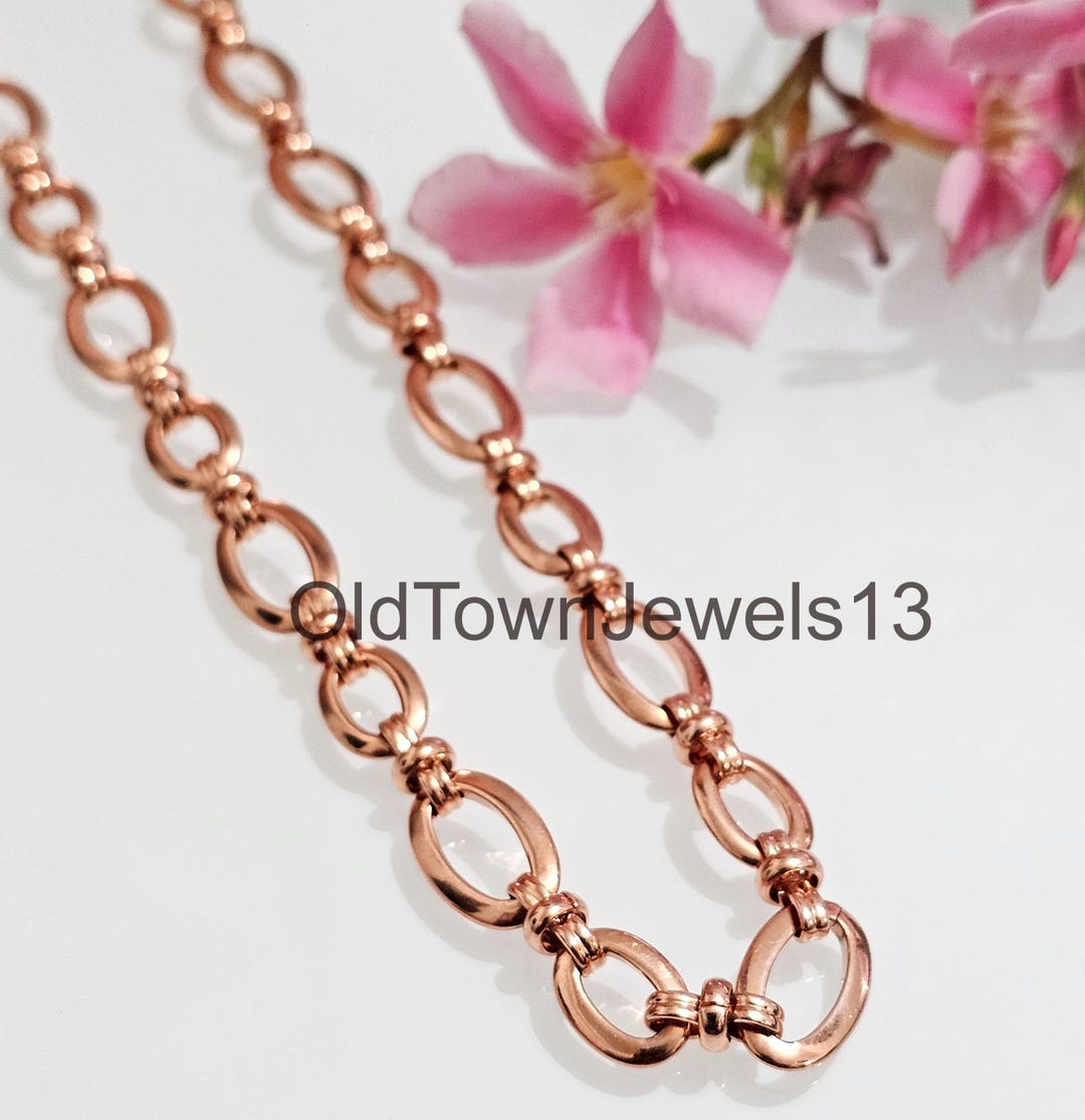 Handmade Solid Copper Chain Necklace, Antiqued Jewelry, 7th Anniversary ...