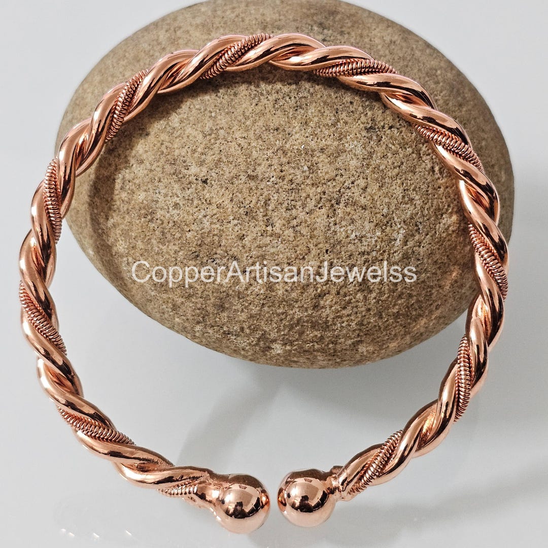 Copper Stacking Twisted Bangle, Tensor Copper Bracelet Spiral Copper ...