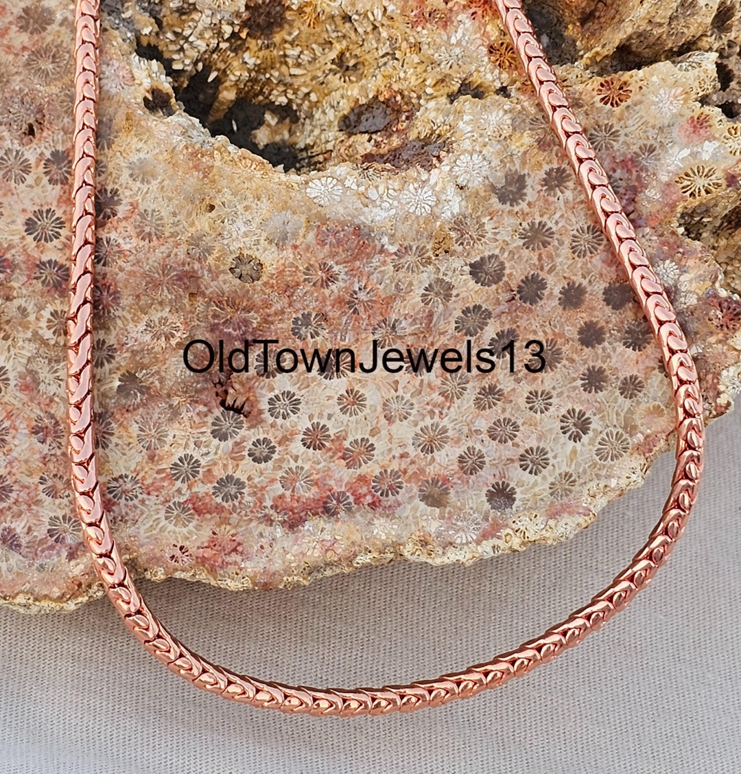 Pure Pure Copper Chain Necklace, Copper Wheat Chain, Solid Copper ...