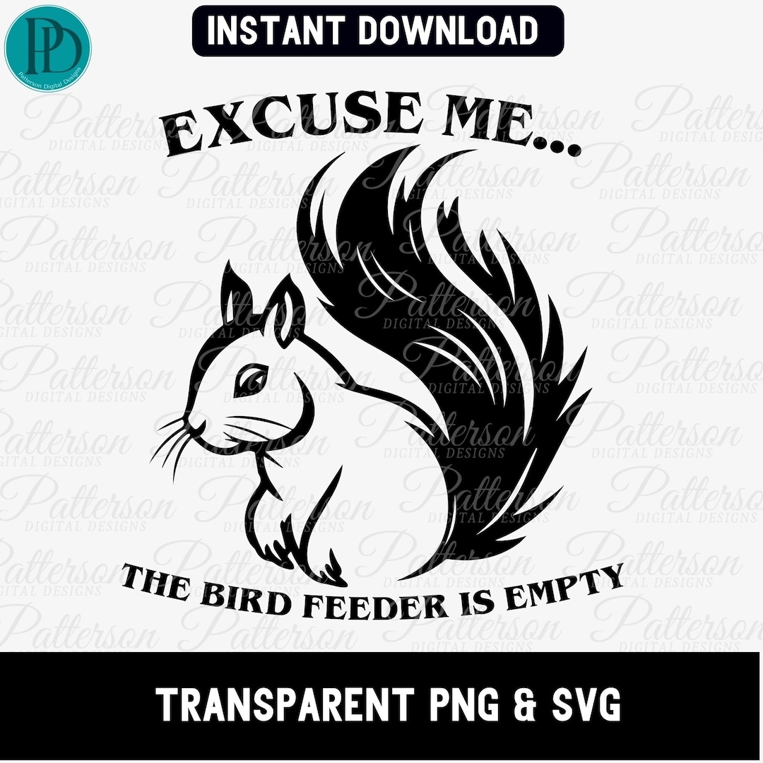 Funny Squirrel SVG, Bird Feeder Sign SVG, Garden Animal Clip Art ...
