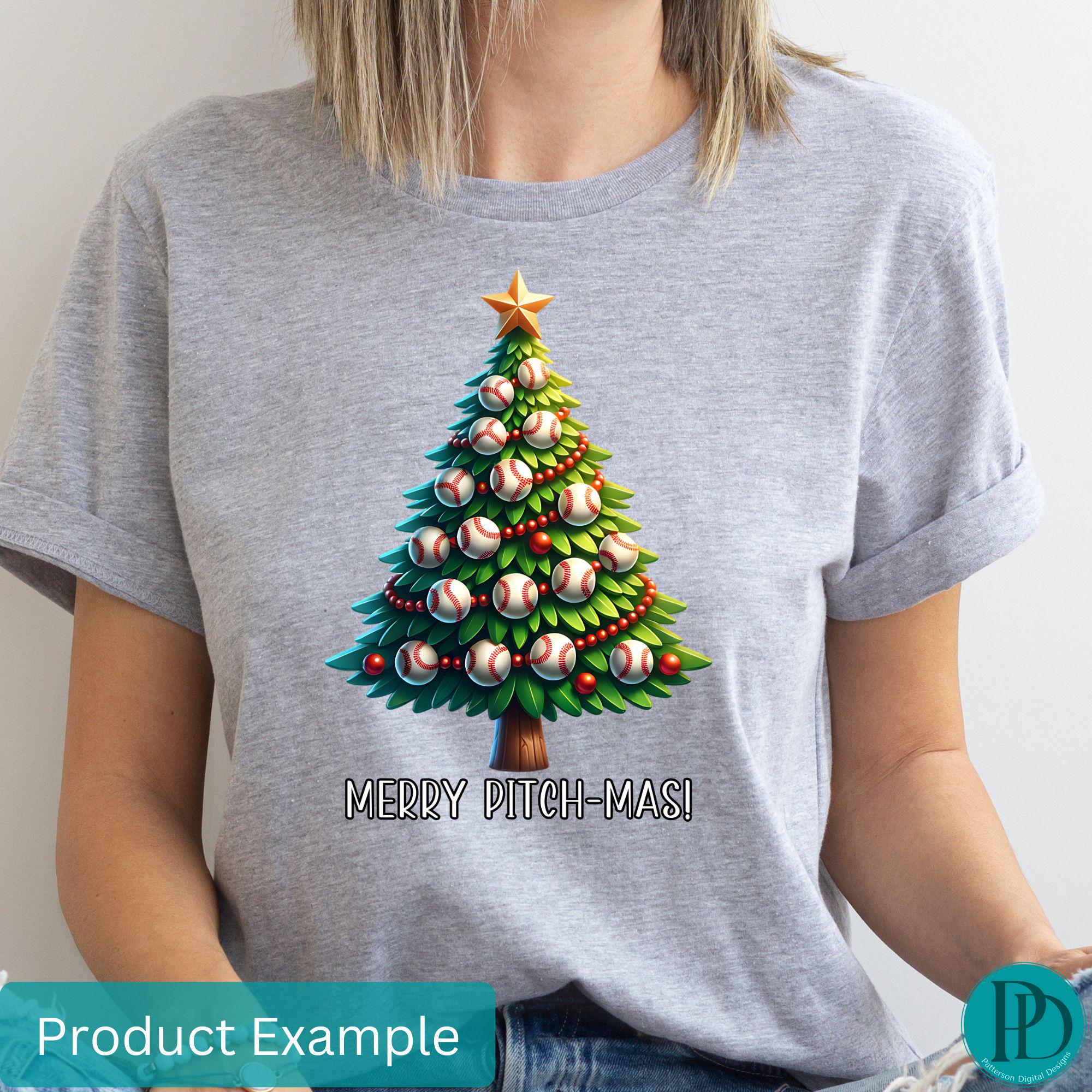 Baseball Christmas Tree Merry Pitch-mas Festive Sports-themed ...