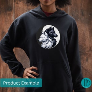 Yin Yang Two Wolves PNG Clipart Black and White Wolf Yoga Art Graphic ...