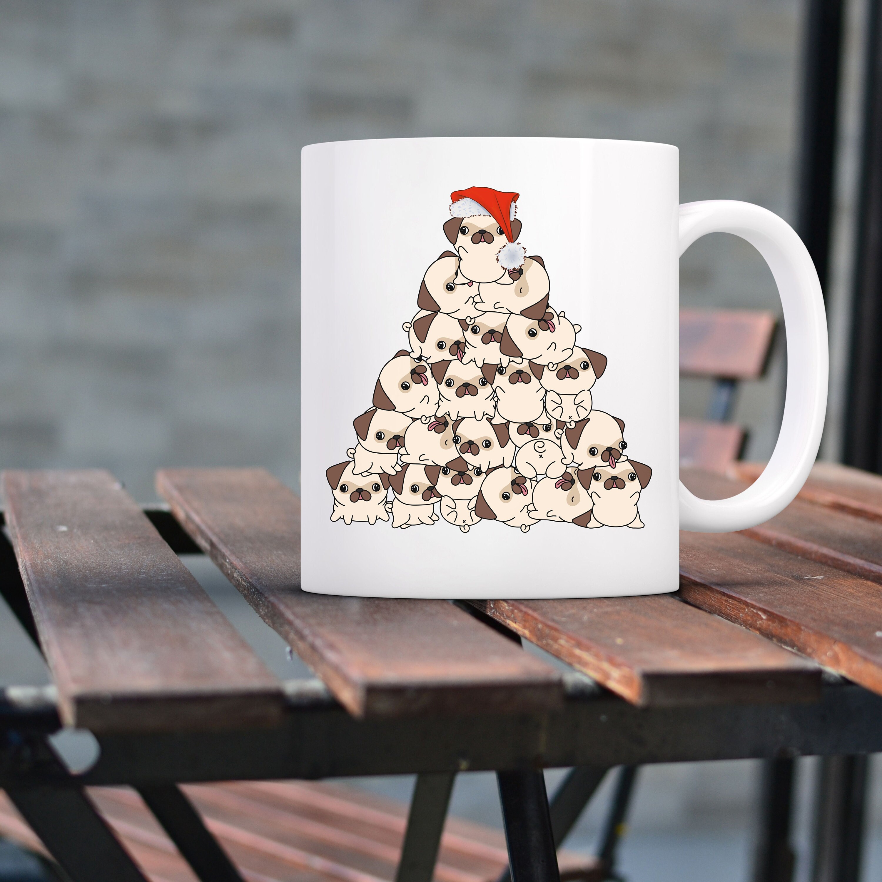 Pug Christmas Tree Png Christmas Sublimation Pug Dog Lover - Etsy