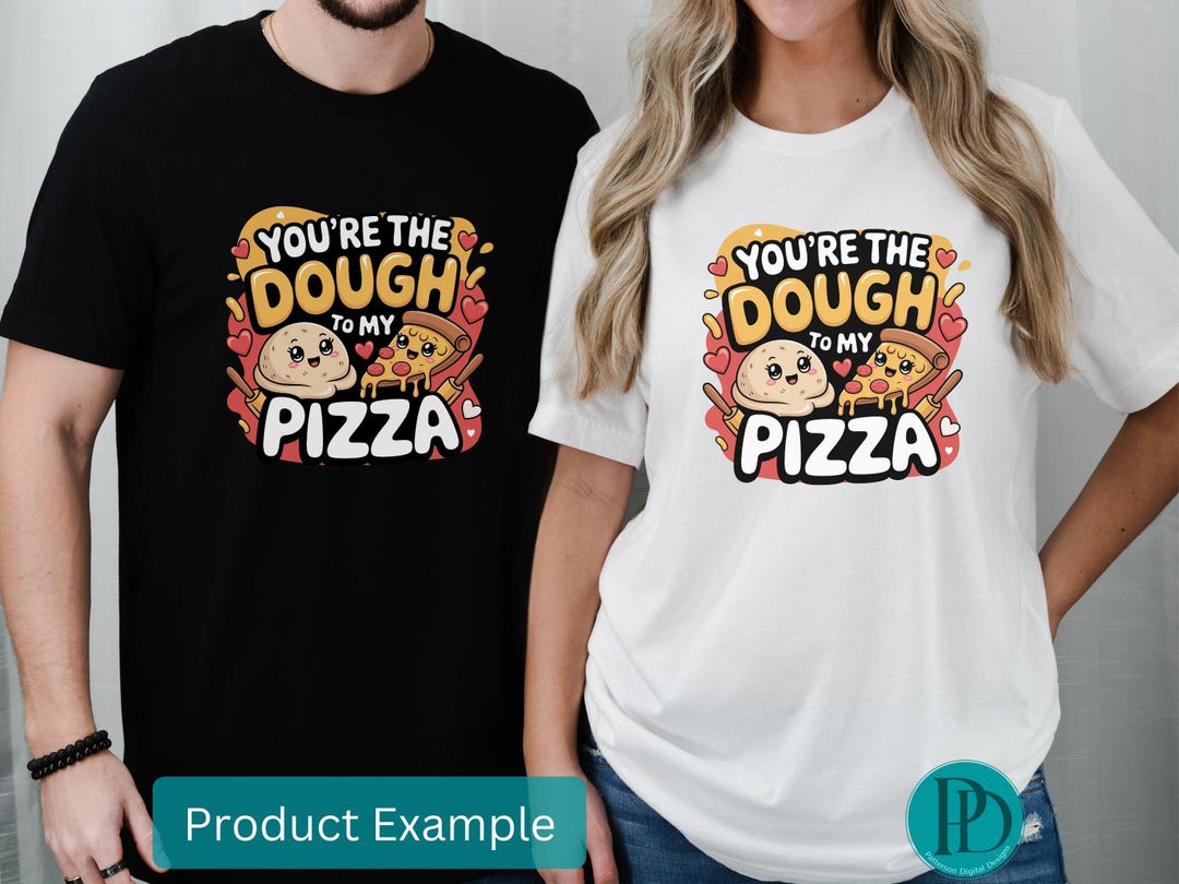 Cute Kawaii Perfect Pair Food Clipart, You’re the Dough to My Pizza PNG ...