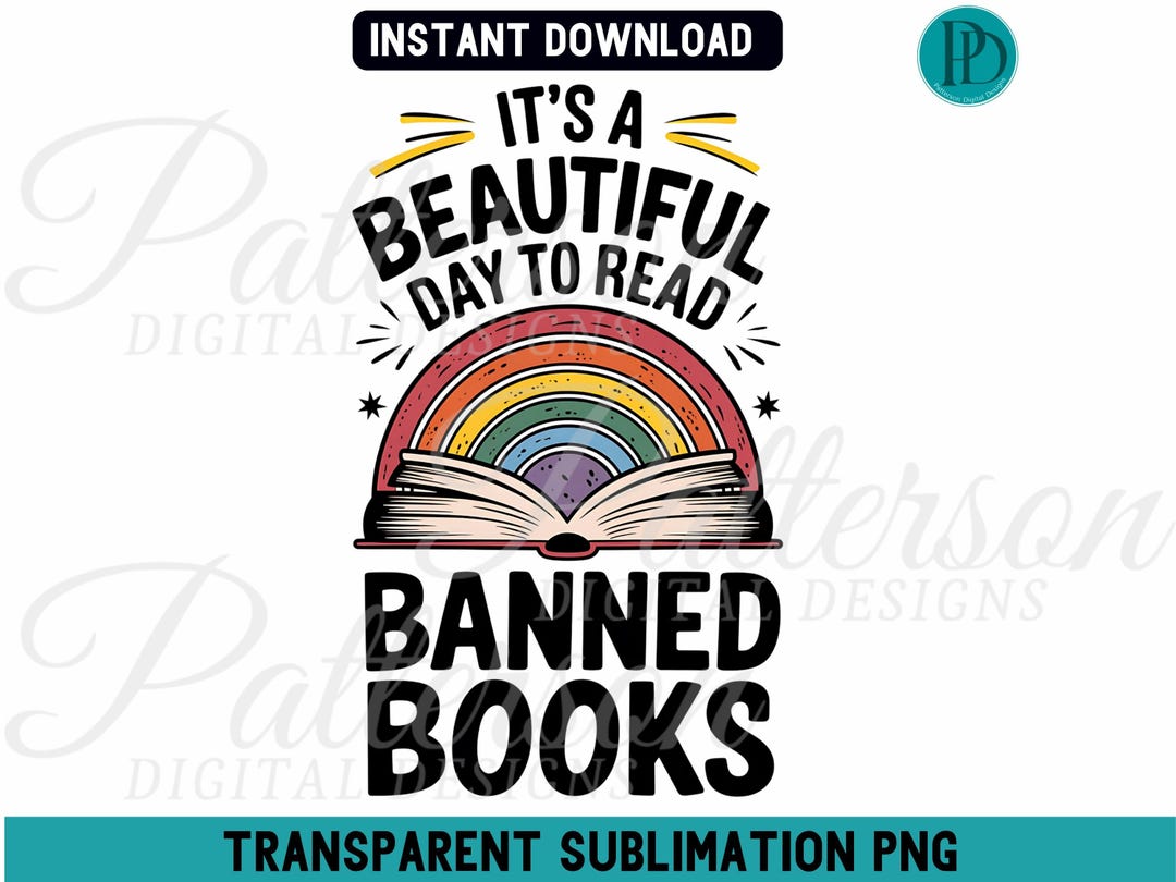 Read Banned Books PNG Clipart, Rainbow Sublimation Graphic, Transparent ...