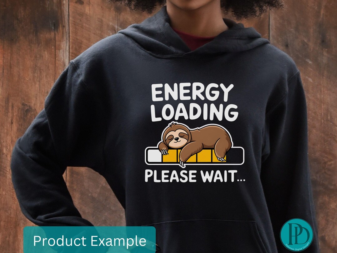 Energy Loading PNG, Sloth Clipart for Procrastinators, Funny Lazy Sloth ...