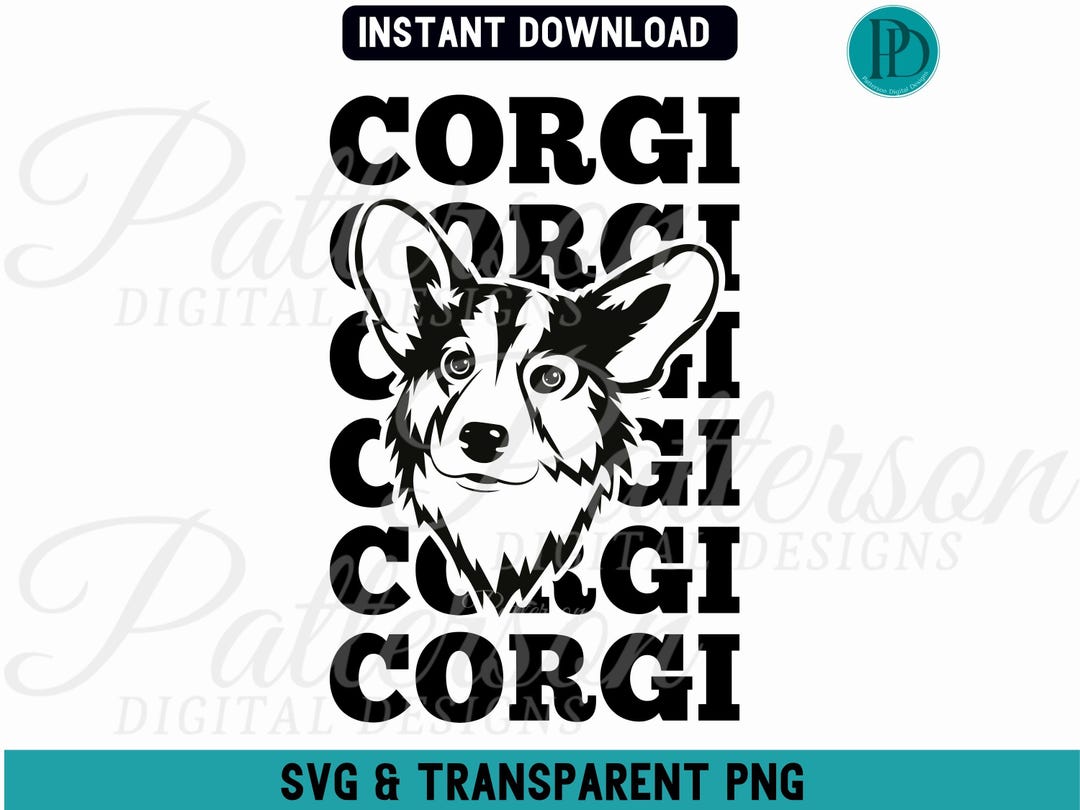 Corgi SVG Vector Clipart Design, Cute Dog Graphic for Cricut ...