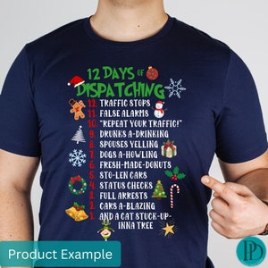 Funny 911 Dispatcher 12 Days of Christmas PNG Thin Gold Line Dispatcher ...