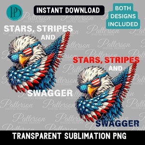 4th of July PNG Stars Stripes & Swagger Dabbing Eagle Clipart Patriotic ...