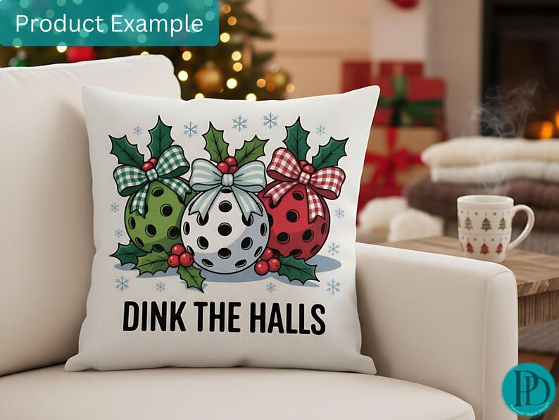 Dink the Halls Sublimation PNG, Funny Pickleball Christmas Design ...