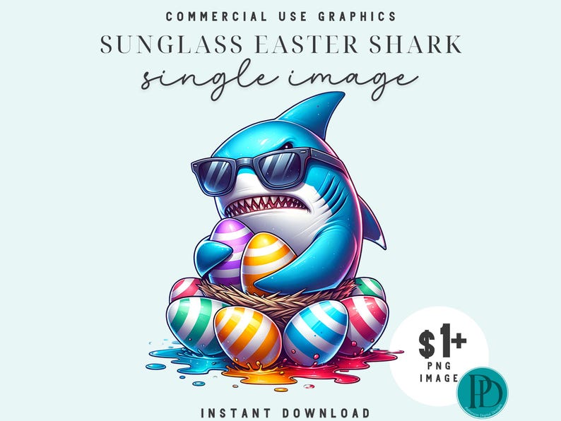 Grumpy Easter Shark PNG, Funny Shark With Sunglasses Sublimation, Angry ...