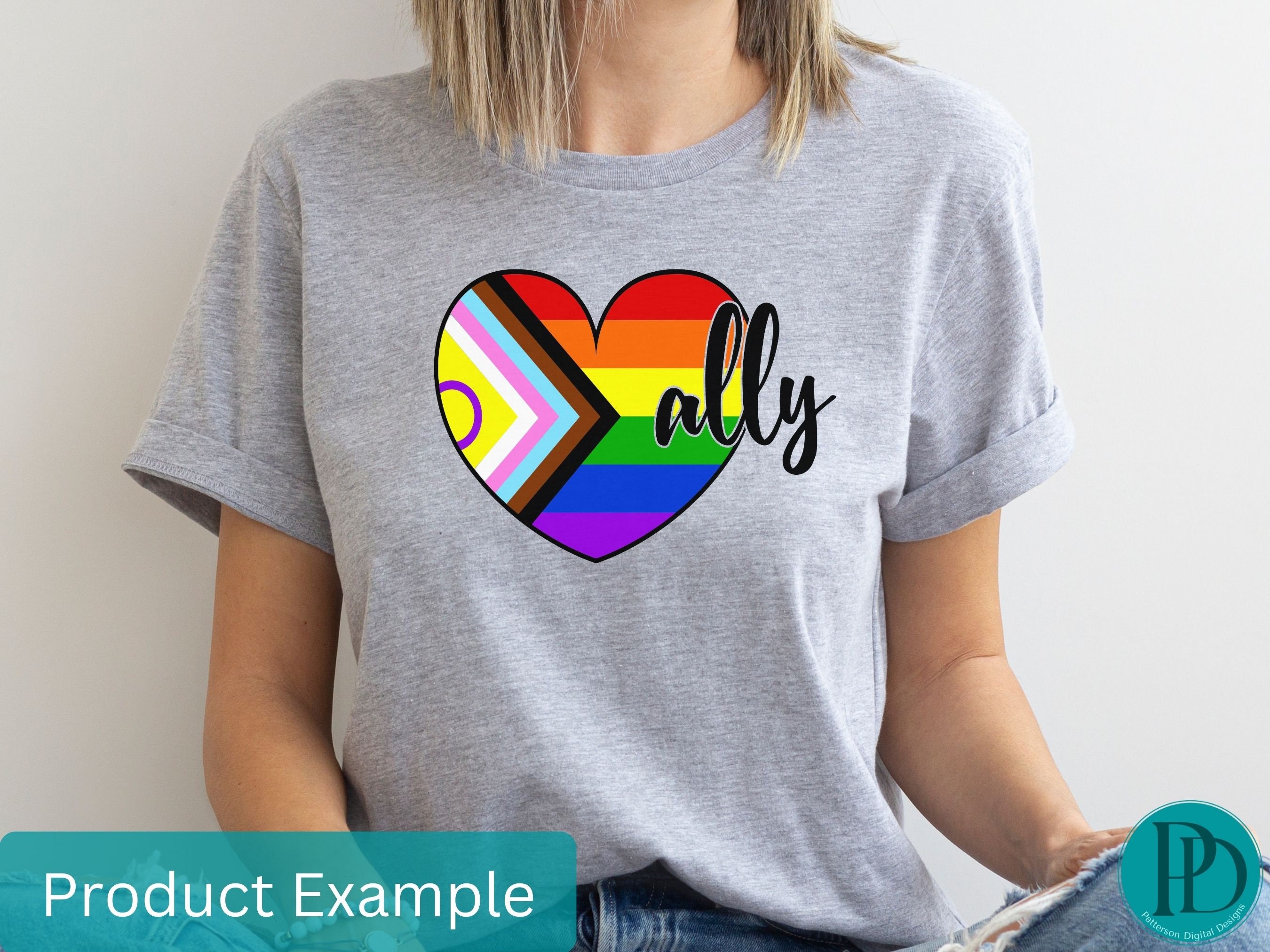 Pride Progress Flag Heart Ally SVG, Support Drag Png, Inclusion Pride ...