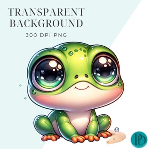 Cute Kawaii Baby Frog Clipart Graphic Single Image Commercial Use ...