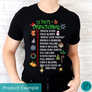 Funny 911 Dispatcher 12 Days of Christmas PNG Thin Gold Line Dispatcher ...