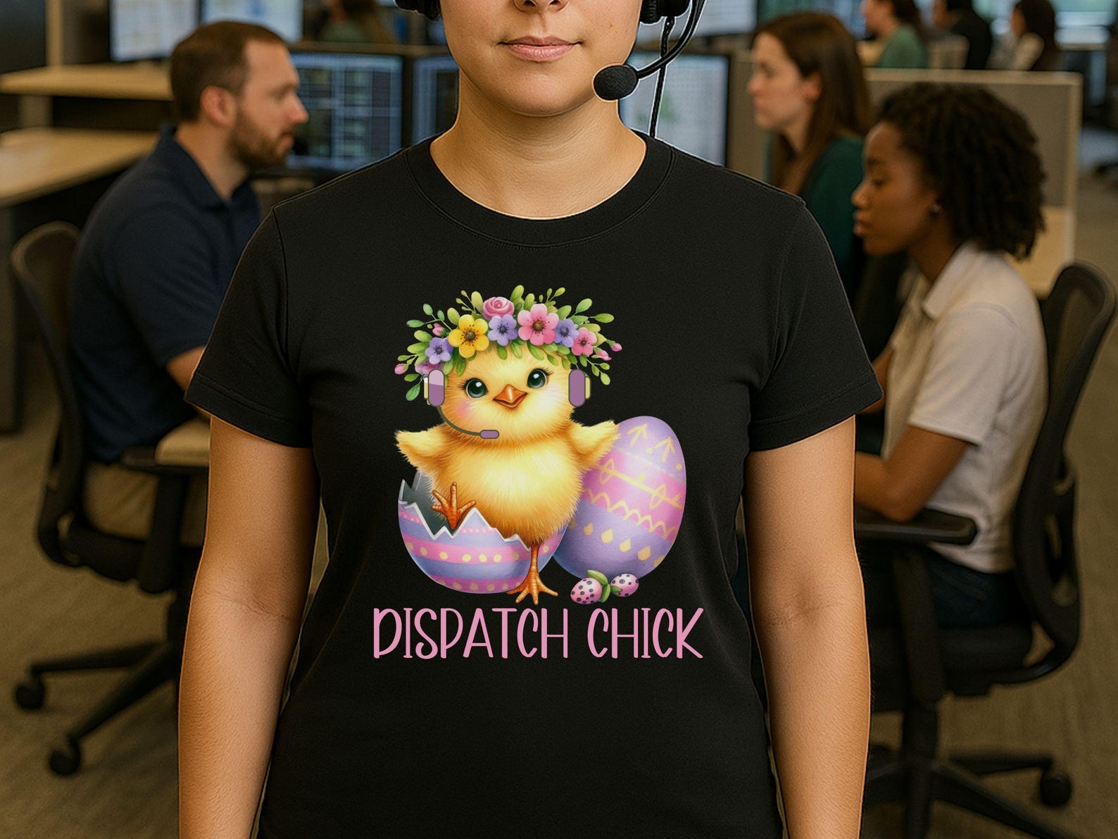 Cute Easter Dispatch Chick PNG, 911 Dispatcher Sublimation Graphic ...