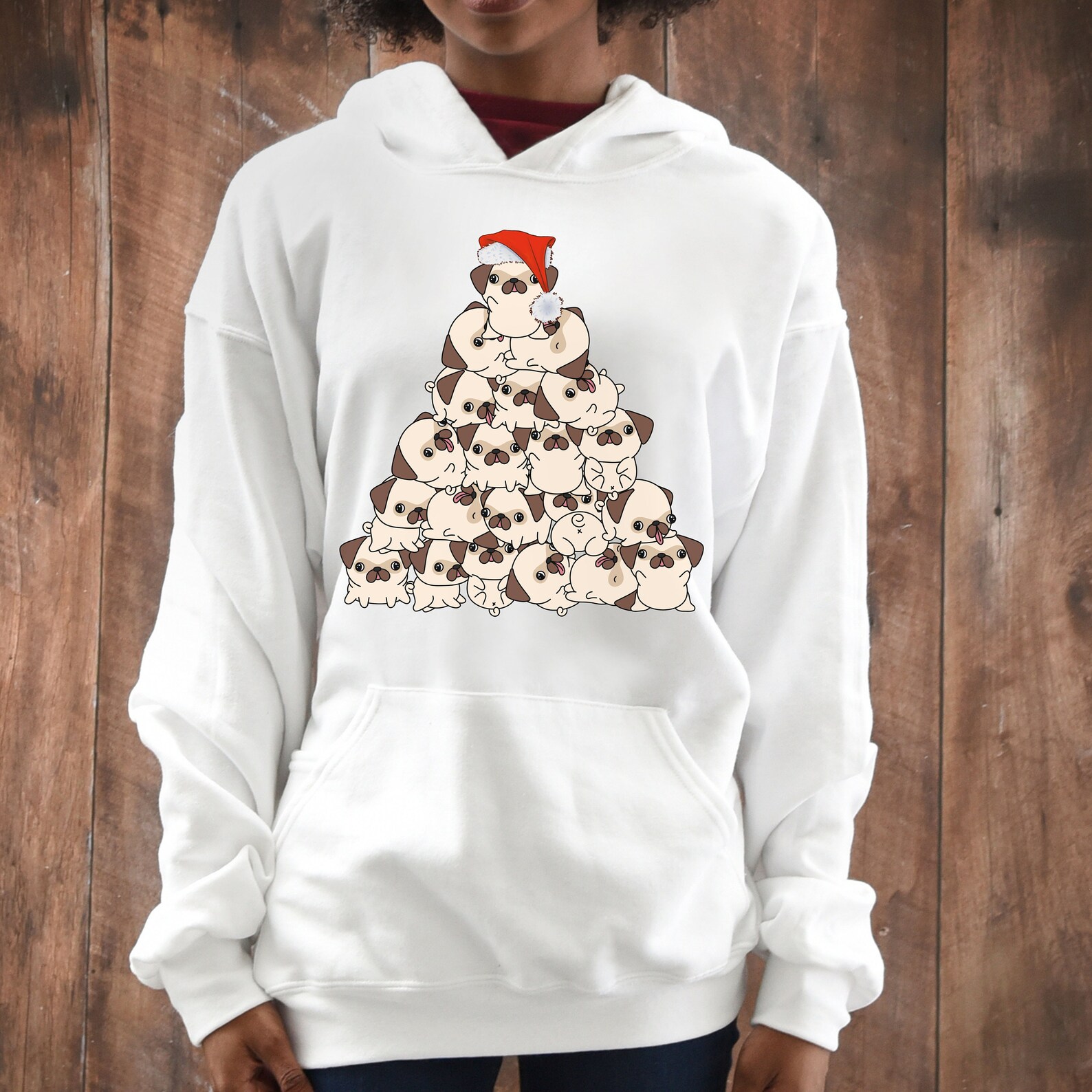 Pug Christmas Tree Png, Christmas Sublimation, Pug Dog Lover PNG, Pug ...