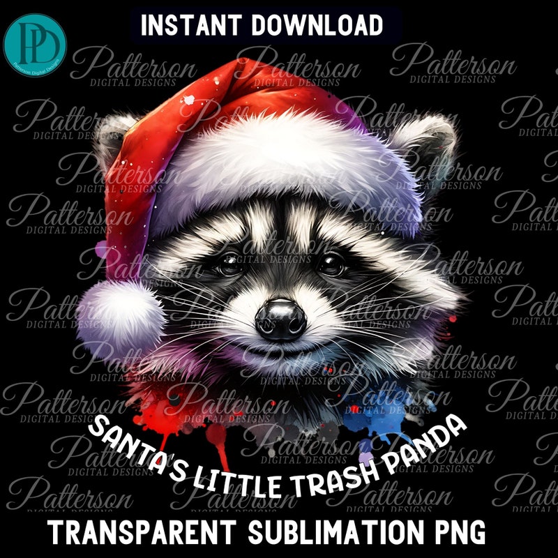 Raccoon Christmas Clipart - Etsy