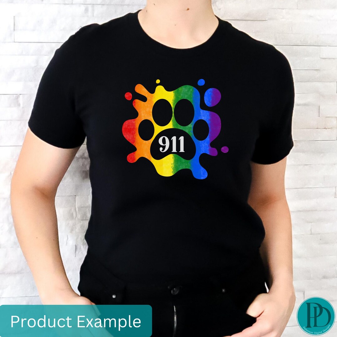 911 Police Dispatcher PNG LGBTQIA+ Thin Gold Line Graphic 911 First ...