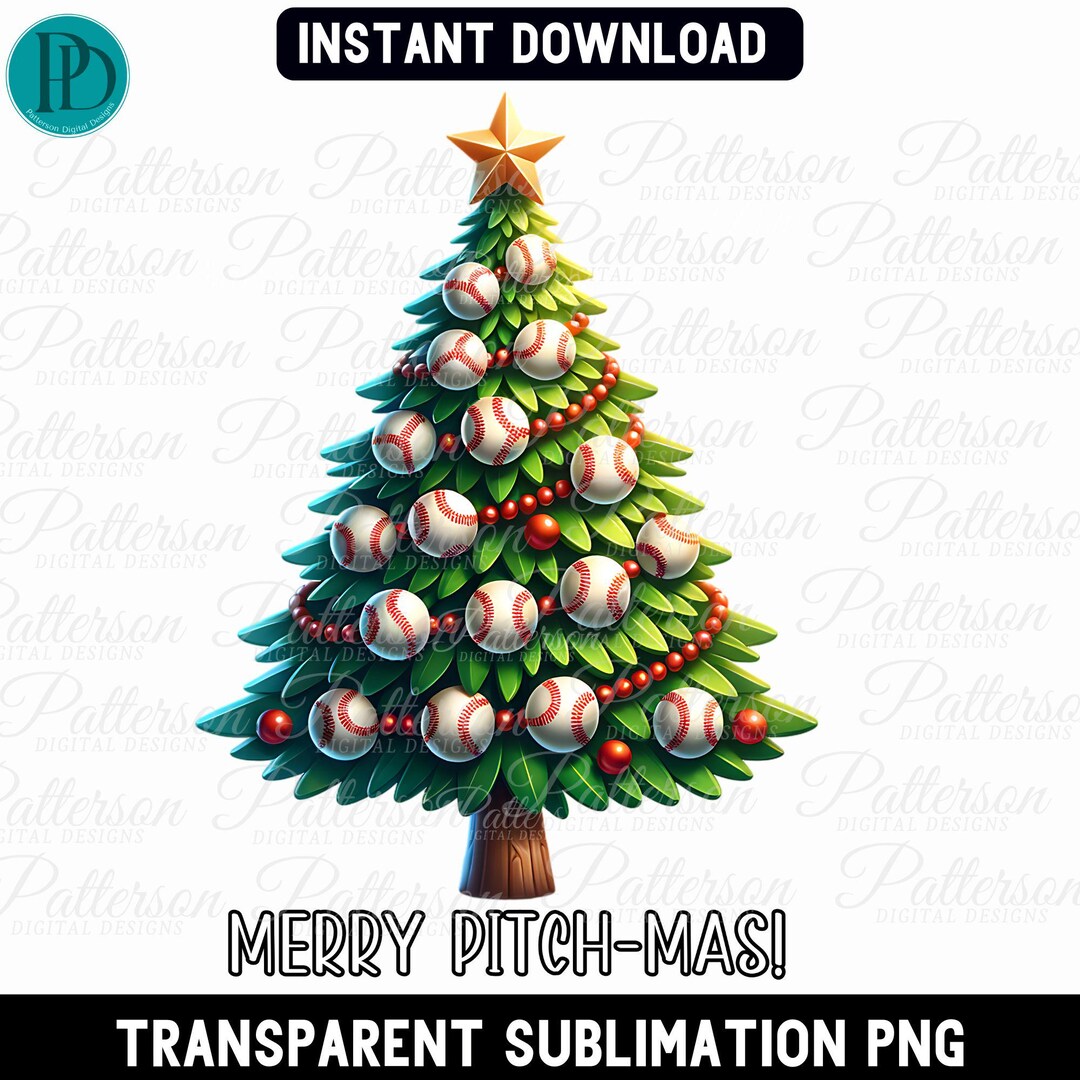 Baseball Christmas Tree Merry Pitch-mas Festive Sports-themed ...
