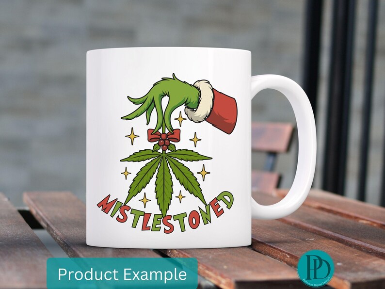 Mistlestoned PNG, Funny Christmas Grinch Weed Clipart, Cannabis ...