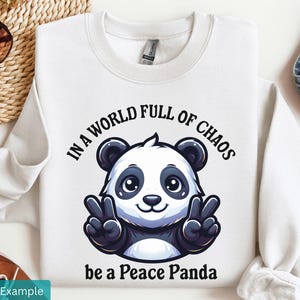 Peace Panda Clipart, Cute Panda Lover PNG Graphic, Kawaii Panda Peace ...