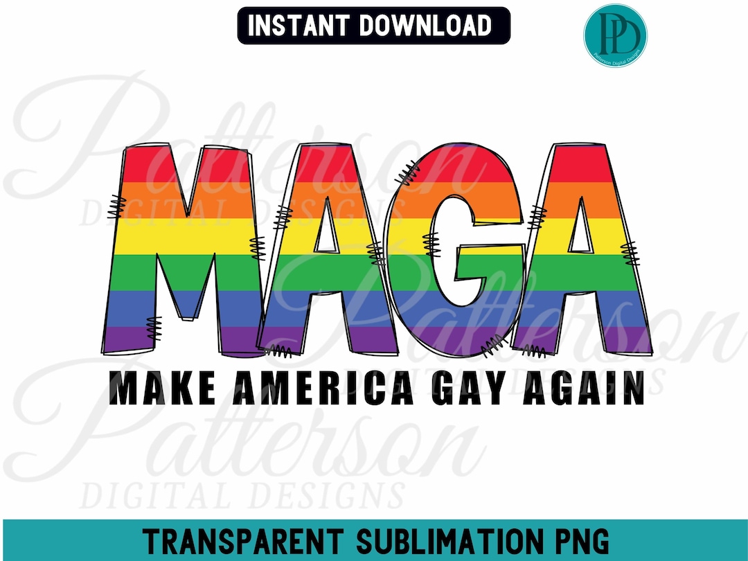 Make America Gay Again PNG, Gay Pride MAGA Pun Clipart, Equal Rights ...