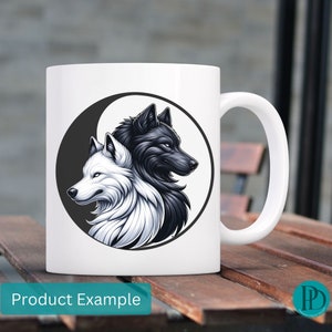 Yin Yang Two Wolves PNG Clipart Black and White Wolf Yoga Art Graphic ...