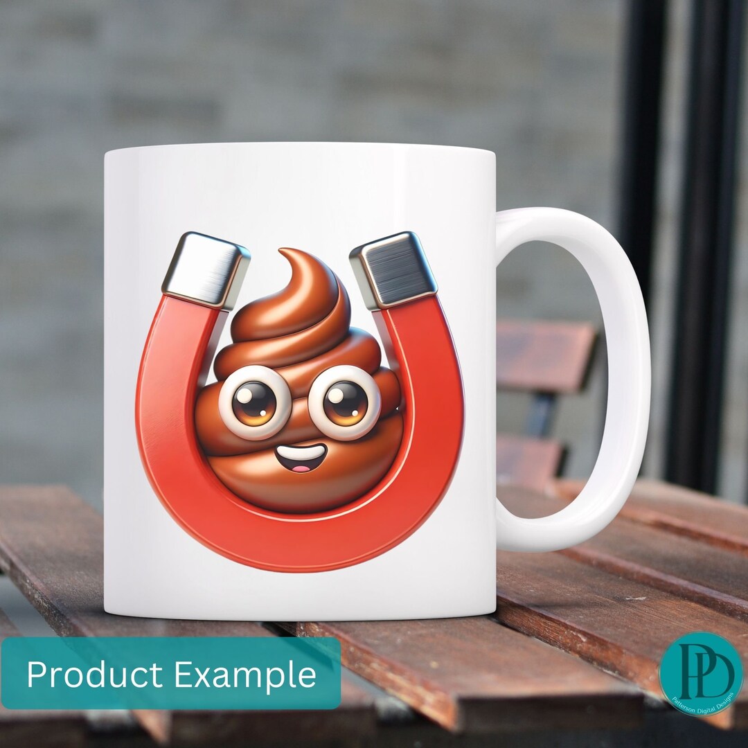 Funny Shit Magnet Sublimation PNG Cute Poop Face Emoji Clipart Crap ...