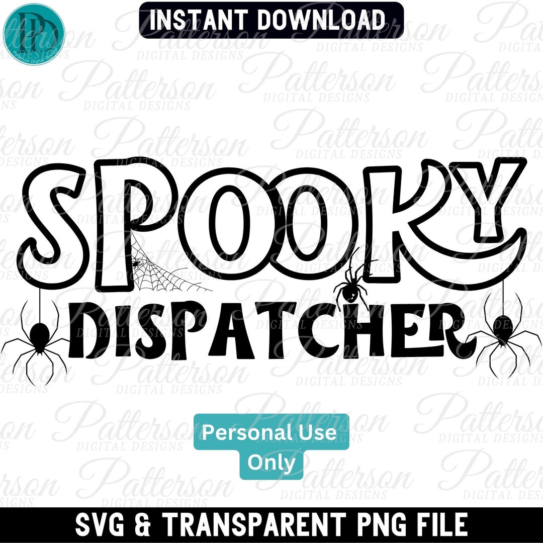Funny 911 Dispatcher Halloween SVG Thin Gold Line PNG Spooky Dispatcher ...