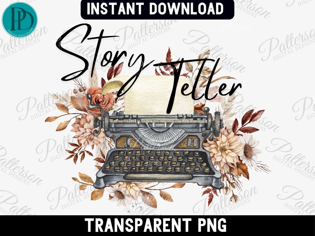 Vintage PNG for Writers, Story Teller Writer Gifts, Typewriter Clipart ...