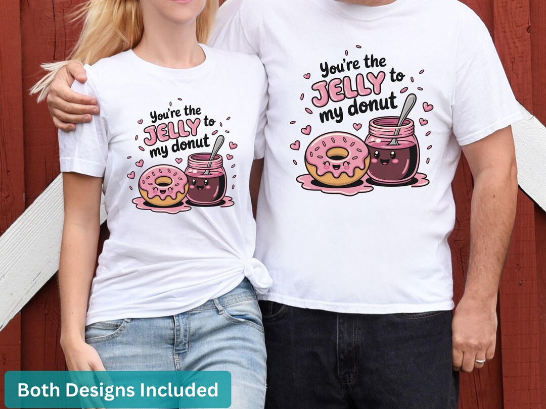 Cute Kawaii Perfect Pair Food Clipart, You’re the Jelly to My Donut PNG ...