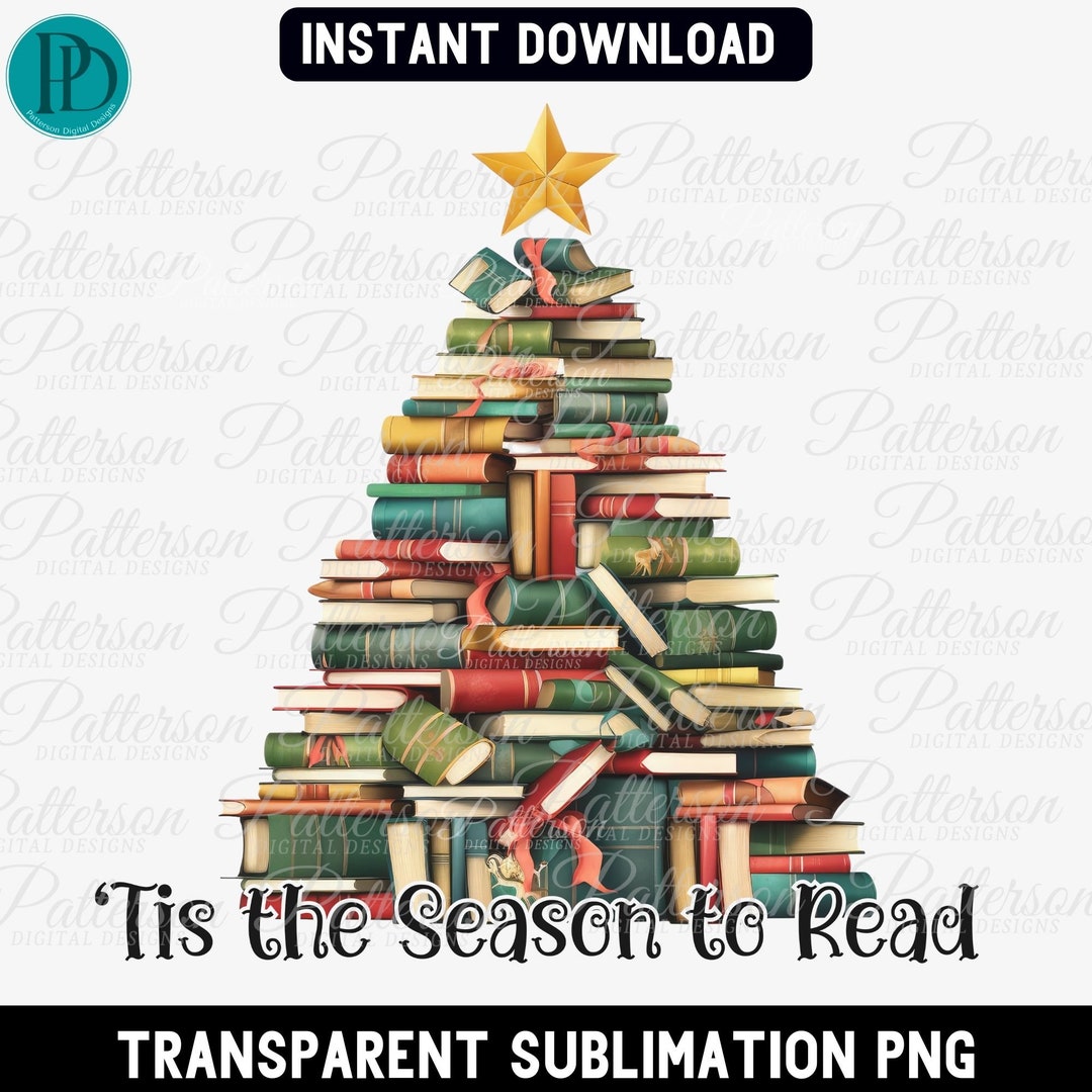 Book Lover PNG Cute Reading Christmas Sublimation PNG for English ...