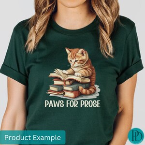 Funny Cat Book Lover PNG for Reader Cute Cat Lover Clipart Cat Mom Paws ...