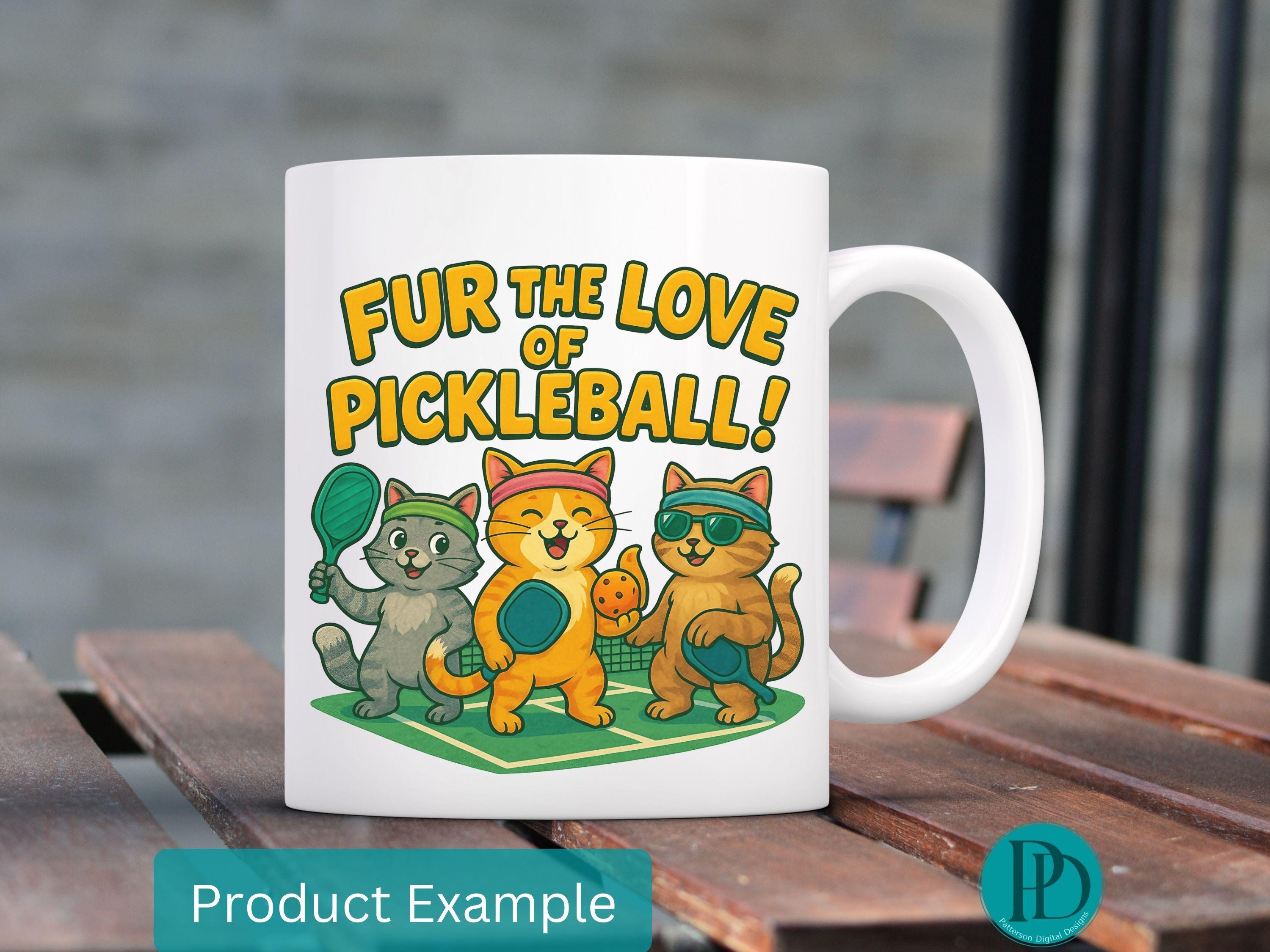 Fur the Love of Pickleball PNG, Funny Cats Playing Pickleball ...