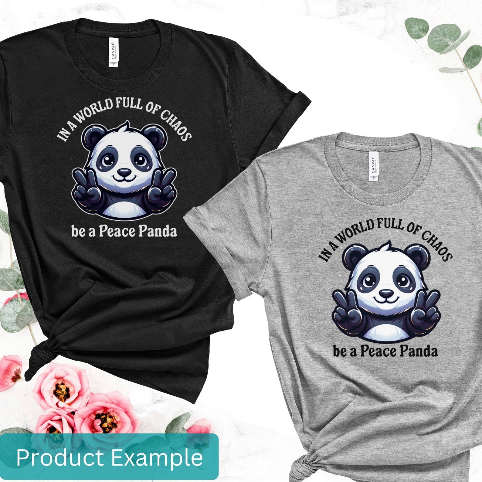 Peace Panda Clipart, Cute Panda Lover PNG Graphic, Kawaii Panda Peace ...