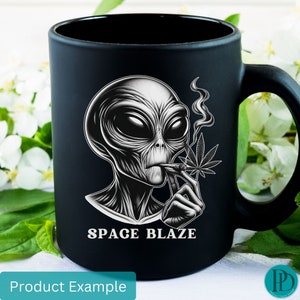 Alien Smoking Weed PNG UFO Weed Art Sublimation Design Sci-fi Cannabis ...