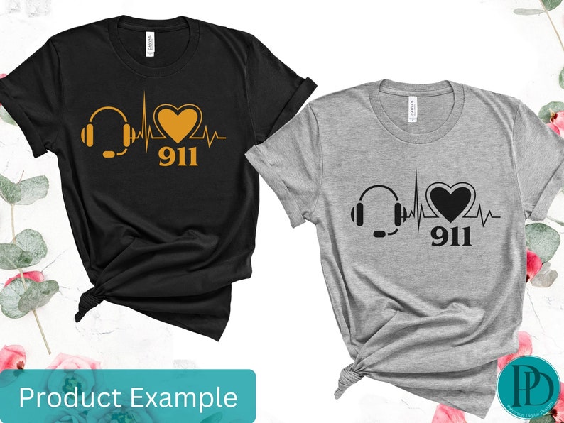 911 Dispatcher Heartbeat SVG, Thin Gold Line PNG, 911 First Responder ...