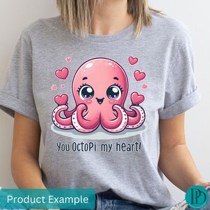 You Octopi My Heart Clipart Graphic Adorable Pink Octopus With Hearts ...