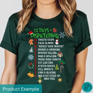 Funny 911 Dispatcher 12 Days of Christmas PNG Thin Gold Line Dispatcher Flag Christmas First ...
