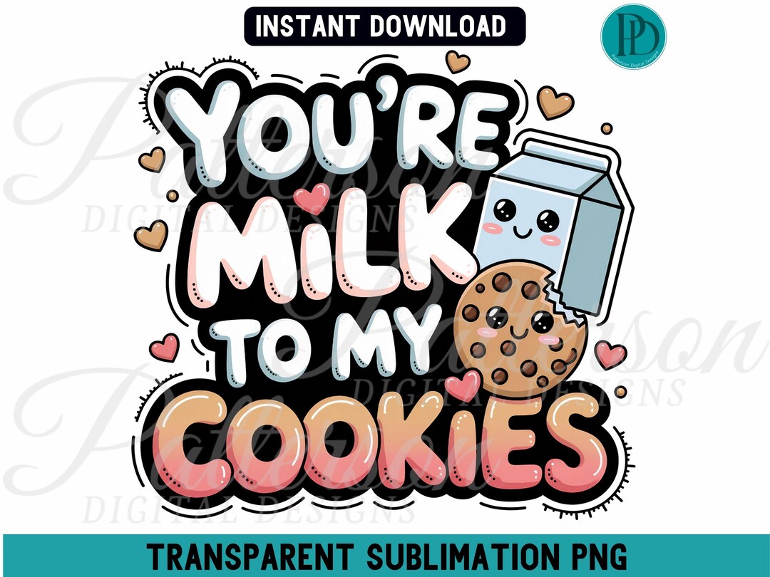 Cute Kawaii Perfect Pair Food Clipart, You’re the Milk to My Cookies ...