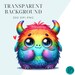 Cute Rainbow Monster Clipart Graphic Single Image Commercial Use ...