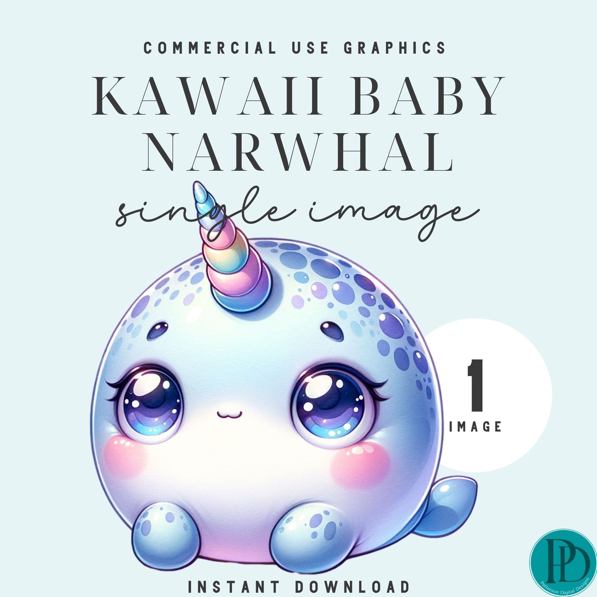 Cute Baby Narwhal Cartoon